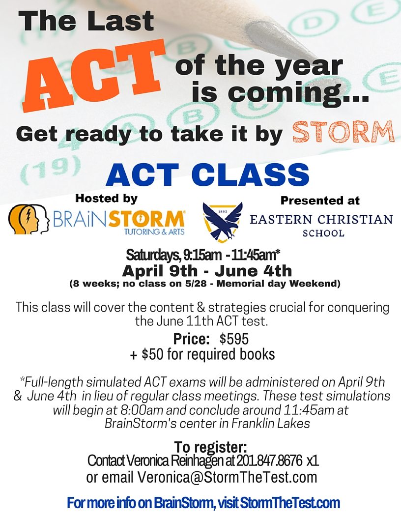 ACT and SAT Prep Classes are Back! - Eastern Christian School ACT and SAT Prep Classes are Back! - Eastern Christian School