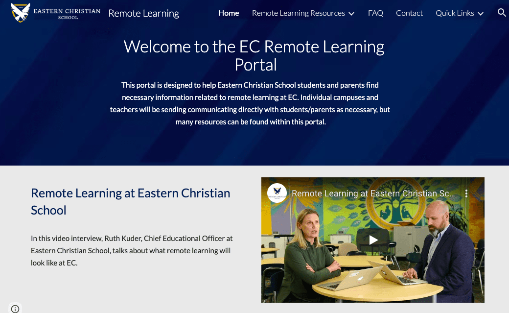 EC Remote Learning Portal - Eastern Christian School